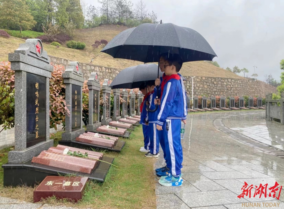 缅怀先烈，致敬英雄——长沙县榔梨街道花园小学清明节祭祀扫墓活动 - 走读湖湘 - 新湖南